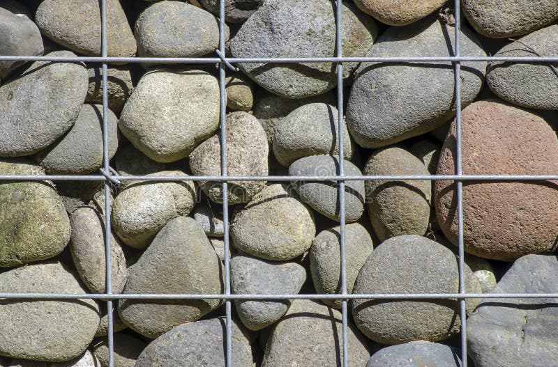 Gabion Wall Cages Stones Texture Background Stock Image - Image of ...