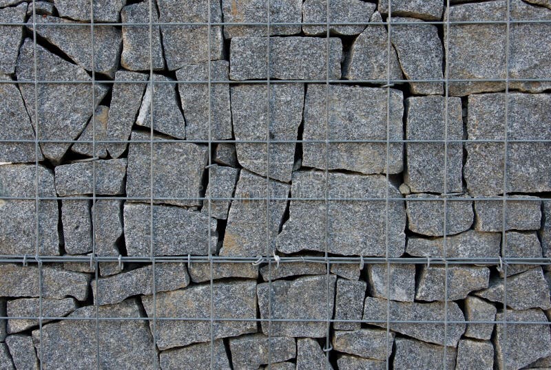 Gabion wall stock image. Image of stonework, rock, pattern - 34530623
