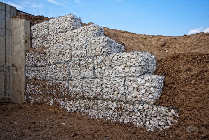 Gabions stock image. Image of landscape, bank, strengthening - 22408719