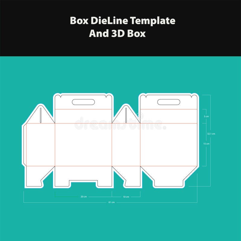 Gable Auto Lock Box Dieline Template, Vector Design Stock Vector ...