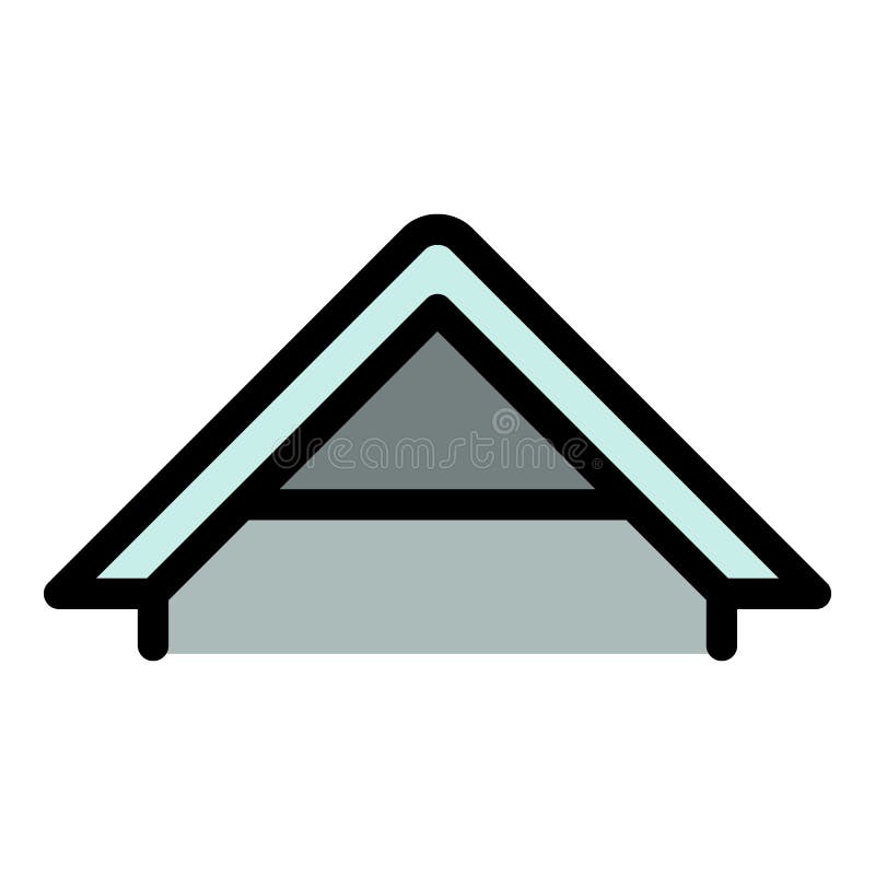 Gable Roof Icon Color Outline Vector Stock Vector - Illustration of ...