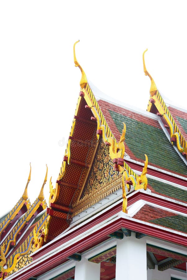 Gable Roof on Thai Temple in Wat Ratchanadda, Bangkok, Thailand Stock ...