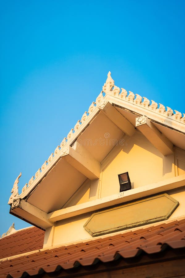 Gable End of Temple Roof, the Saluting Angle Out of Mouth of Naga, Wat ...