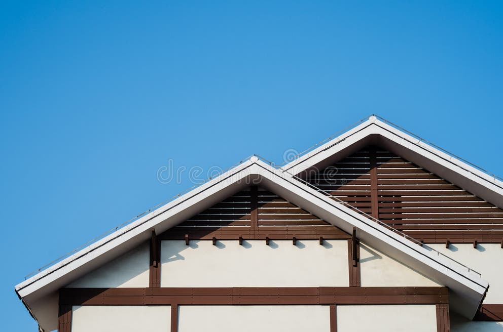 Gables under Blue Sky stock photo. Image of details, kindergarten ...