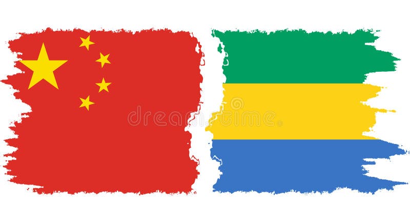 Gabon and China Grunge Flags Connection Vector Stock Vector ...