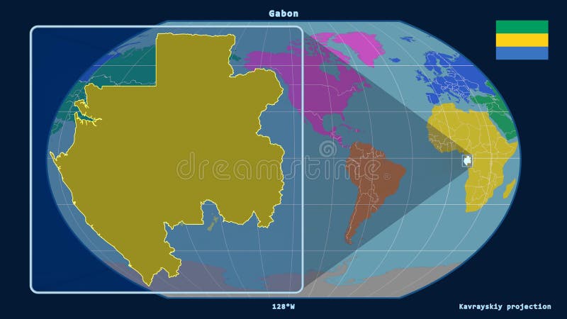 Gabon - Continents. Kavrayskiy, Left Stock Illustration - Illustration ...
