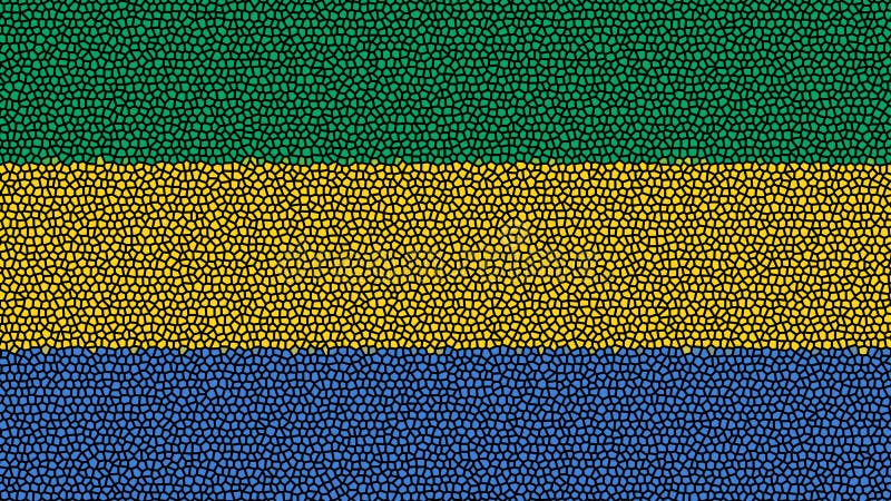 Gabon Flag in an Abstract Mosaic Style, Creative Geometric Tile ...