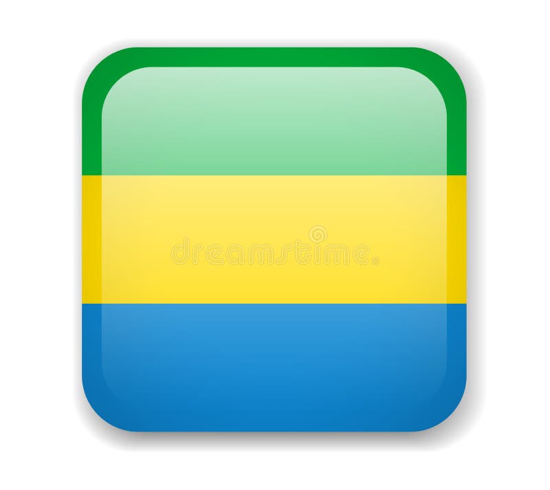 Gabon Flag Bright Square Icon on a White Background Stock Vector ...