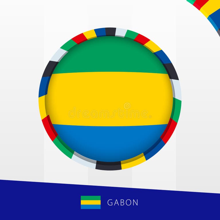 Gabon Flag with Colorful Circle Border Stock Vector - Illustration of ...