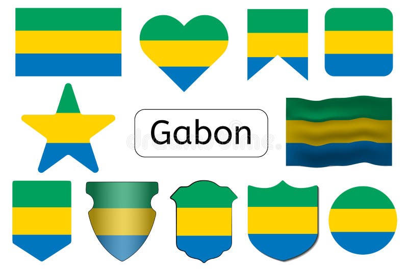 Gabon Flag Icon, Gabon Country Flag Vector Illustration Stock Vector ...