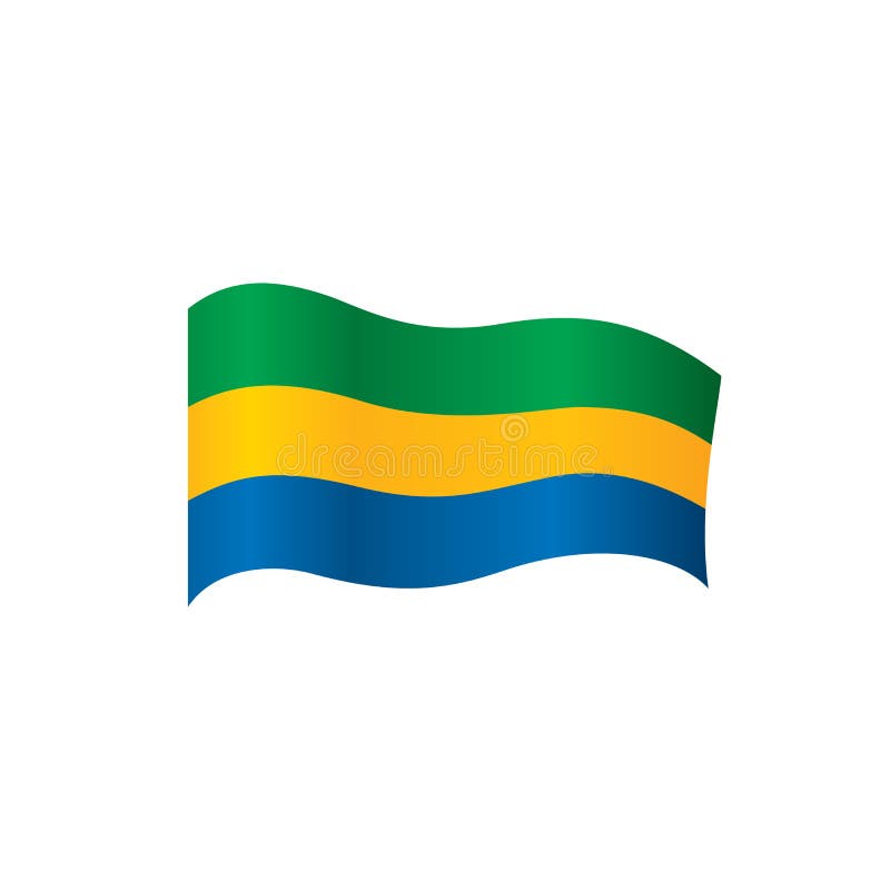 Gabon Flag, Vector Illustration Stock Illustration - Illustration of ...