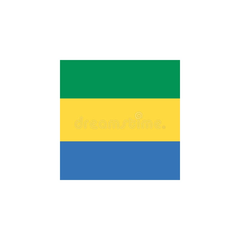 Gabon Flag Vector Square Icon - Illustration. Flag of Gabon Stock ...