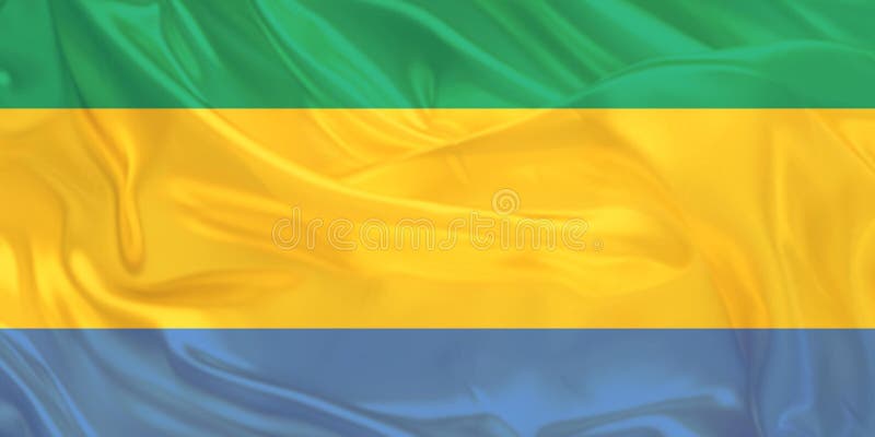 Gabon Flag Waving in the Wind Stock Illustration - Illustration of ...