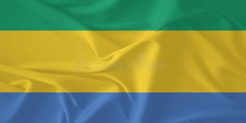 Gabon Flag Waving in the Wind Stock Illustration - Illustration of ...