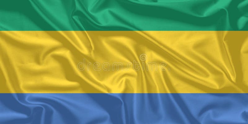 Gabon Flag Waving in the Wind Stock Illustration - Illustration of ...