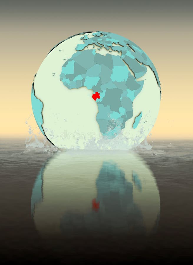 Gabon on Globe Splashing in Water Stock Illustration - Illustration of ...