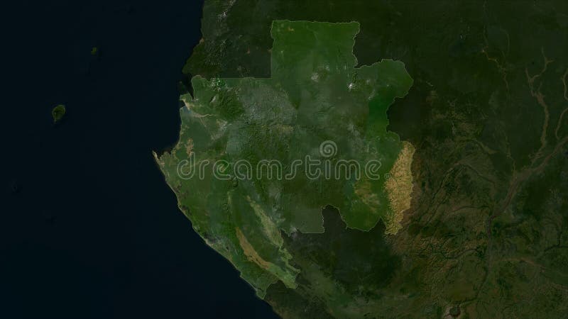 Gabon Highlighted. Low-res Satellite Stock Illustration - Illustration ...