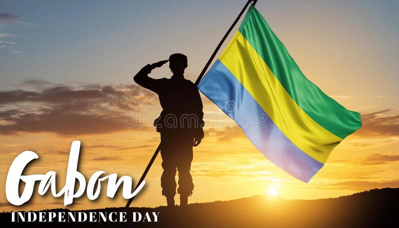 Gabon Independence Day Poster Design with Gabon Flag Stock Illustration ...