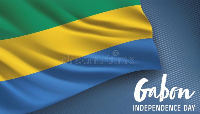 Gabon Independence Day Poster Design with Gabon Flag Stock Illustration ...