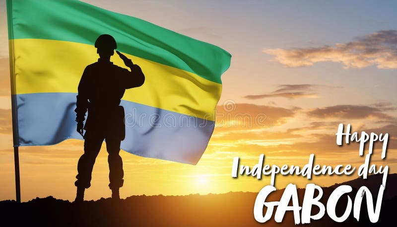 Gabon Independence Day Poster Design with Gabon Flag Stock Illustration ...