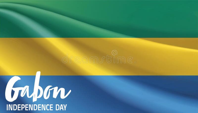 Gabon Independence Day Poster Design with Gabon Flag Stock Illustration ...