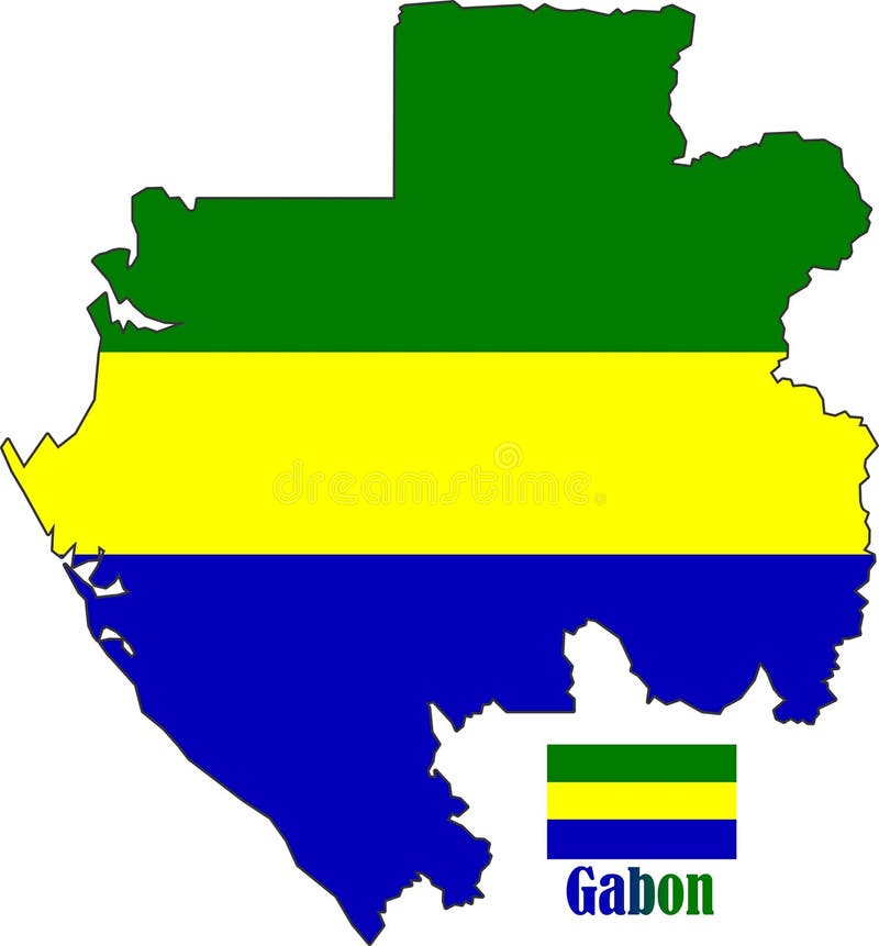 Gabon Map And Flag Illustration Vector Stock Vector Illustration Of