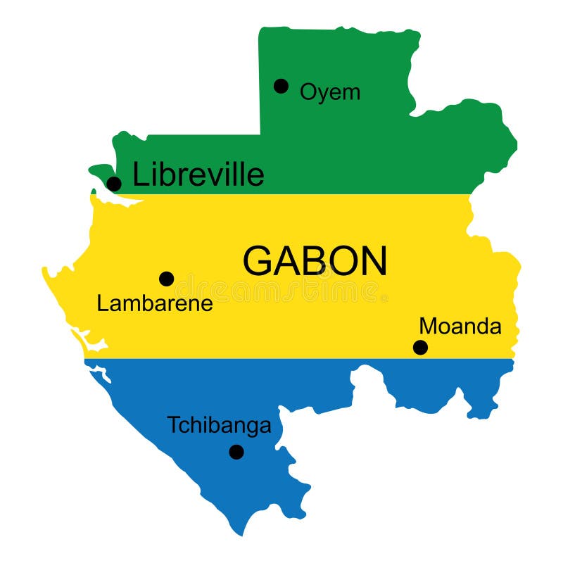 Gabon map icon stock vector. Illustration of cartography - 303915094
