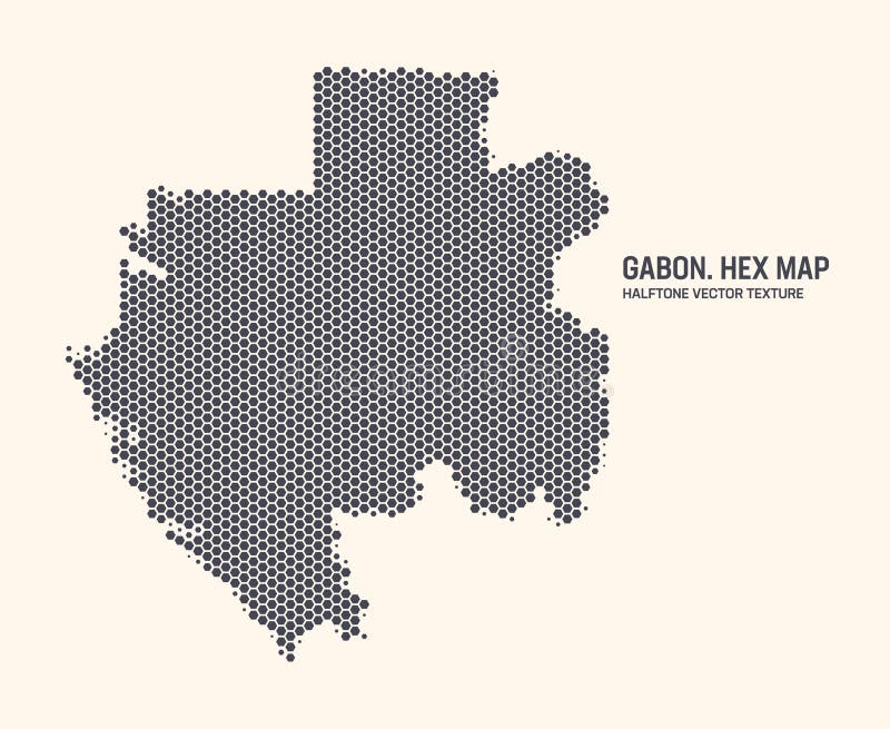 Gabon Map Vector Hexagonal Half Tone Pattern Isolated on Light ...