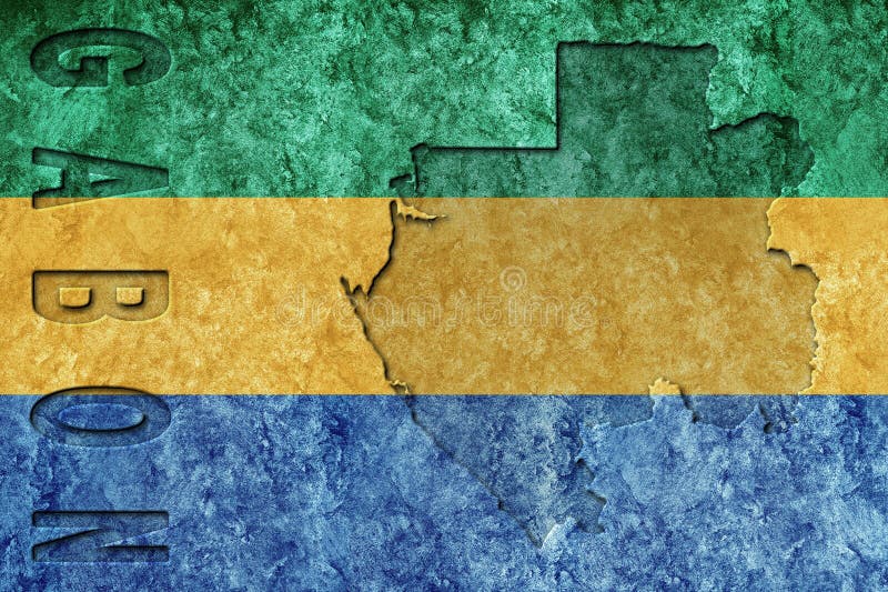 Gabon Metallic Flag, Textured Flag Stock Photo - Image of copy ...