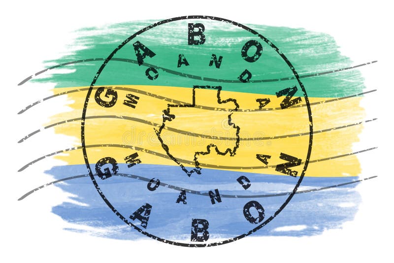 Gabon Moanda Seal Map Design Stock Illustration - Illustration of ...