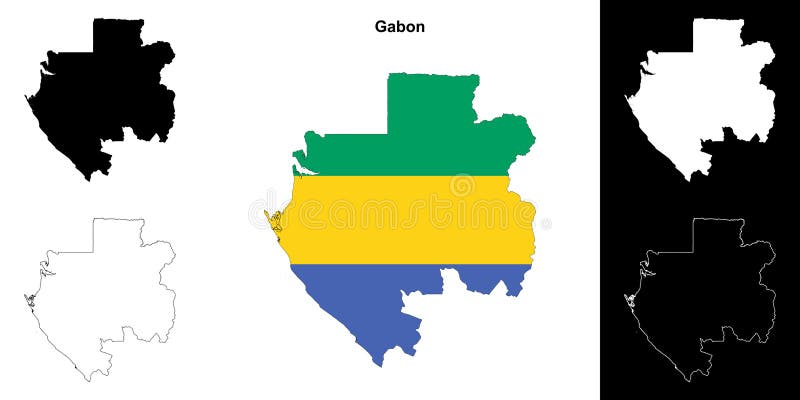 Gabon outline map stock vector. Illustration of area - 323784609