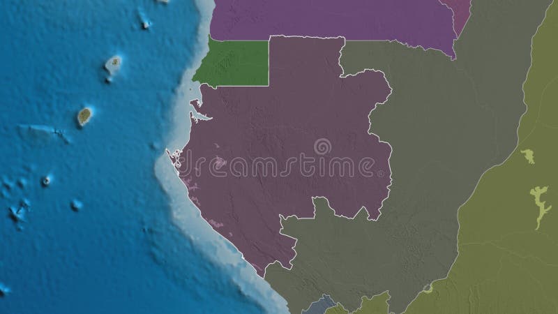 Gabon - Overview. Administrative Stock Illustration - Illustration of ...