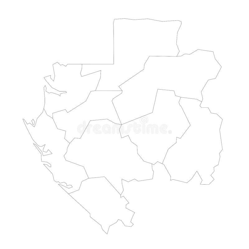 Gabon Political Map of Administrative Divisions Stock Illustration ...