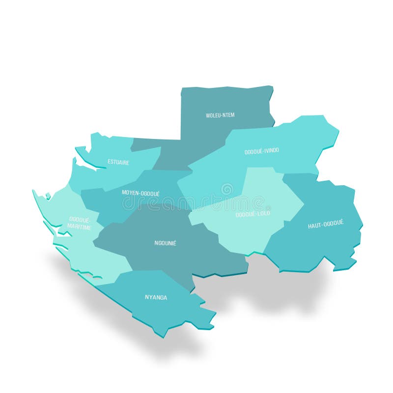 Gabon Political Map of Administrative Divisions Stock Vector ...