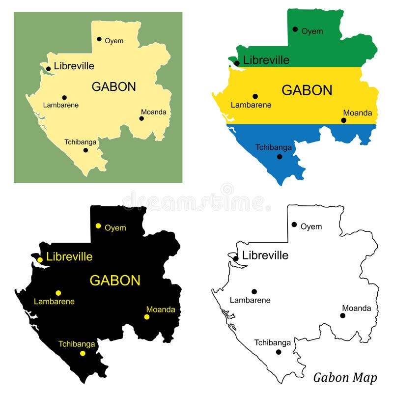 Gabon region map stock illustration. Illustration of nation - 359565867