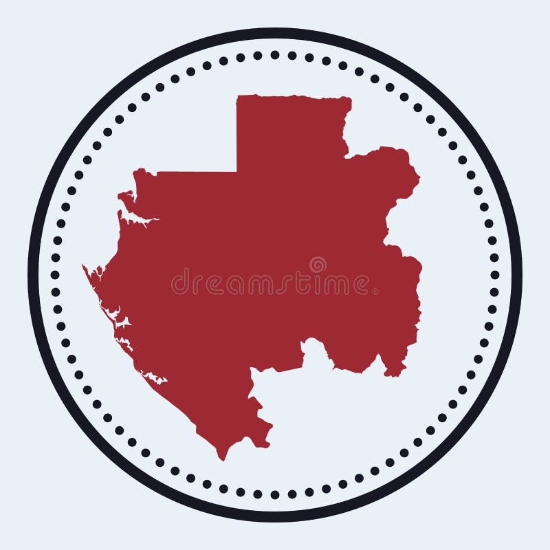 Gabon Map Stylish Location Icon With Gabon Map And Flag Stock Vector