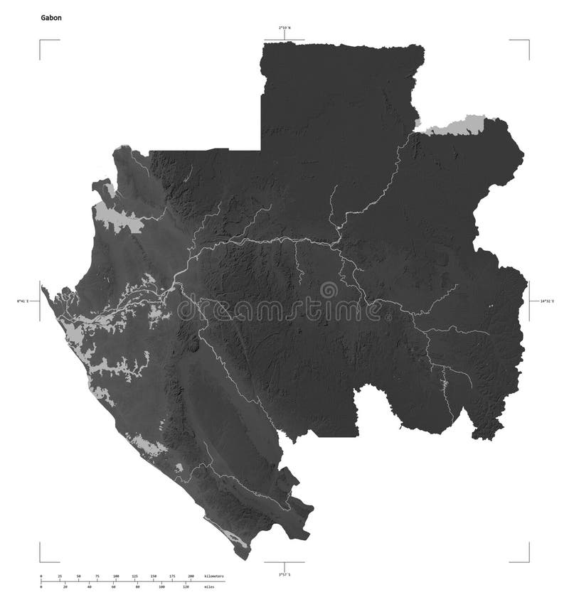 Gabon Shape on White. Grayscale Stock Illustration - Illustration of ...