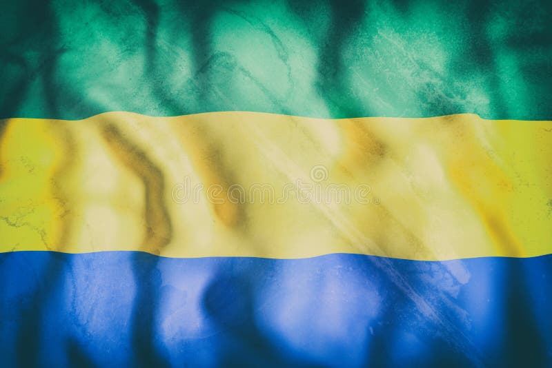 Gabonese Republic Flag Waving Stock Illustration - Illustration of ...