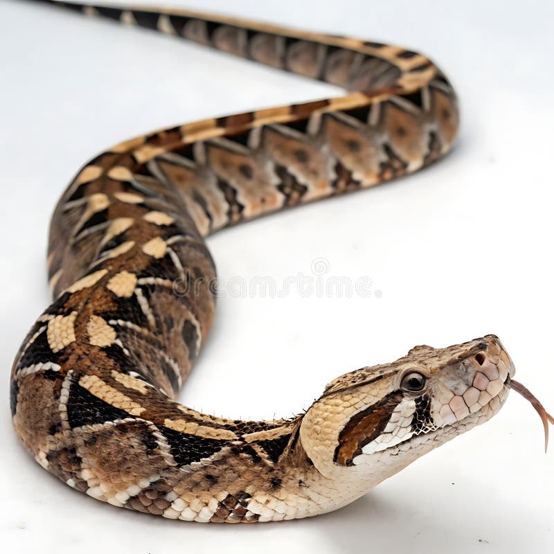 Gaboon Viper in Transparent Background Closeup of a Boa Constrictor ...