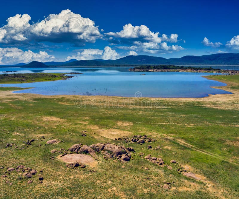 Gaborone dam stock image. Image of aerial, clouds, beautiful - 201274485