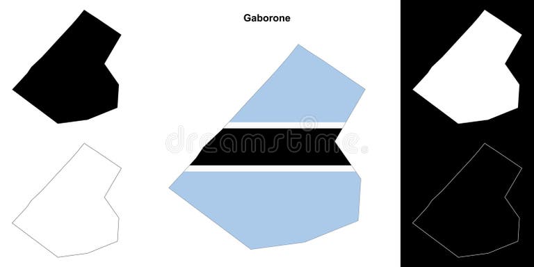 Gaborone outline map stock vector. Illustration of detailed - 356540010