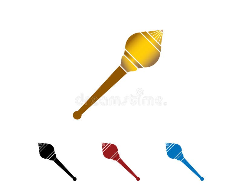 Gada Cudgel Gold Blue Red Color Stock Vector - Illustration of folklore ...