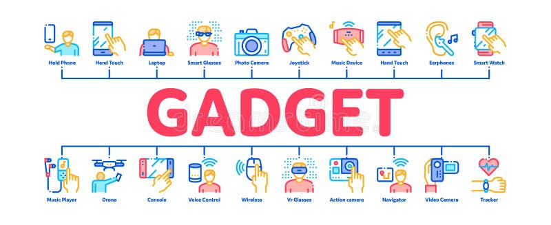 Gadget and Device Minimal Infographic Banner Vector Stock Vector ... Gadget and Device Minimal Infographic Banner Vector Stock Vector ...