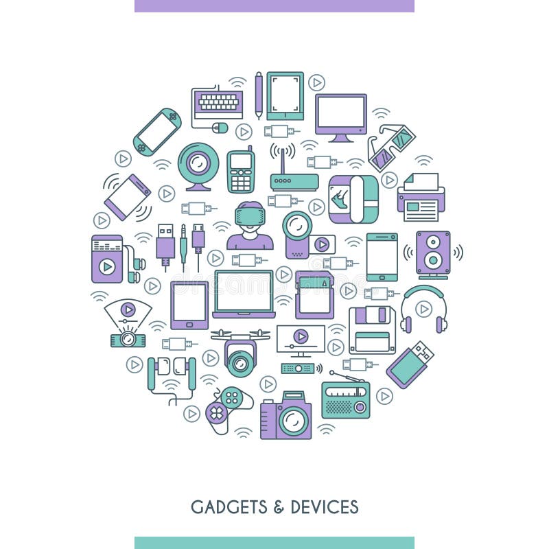 Gadget and devices concept stock vector. Illustration of notebook ...