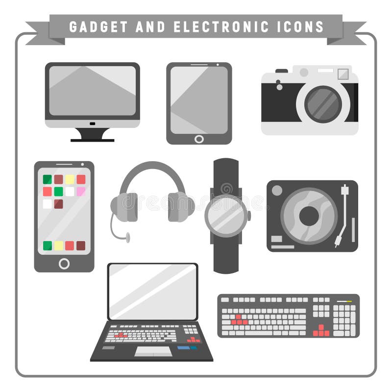 Gadget and Electronic Illustration Collection Stock Vector ...