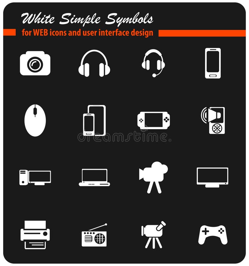 Gadget icon set stock illustration. Illustration of notebook - 88886491