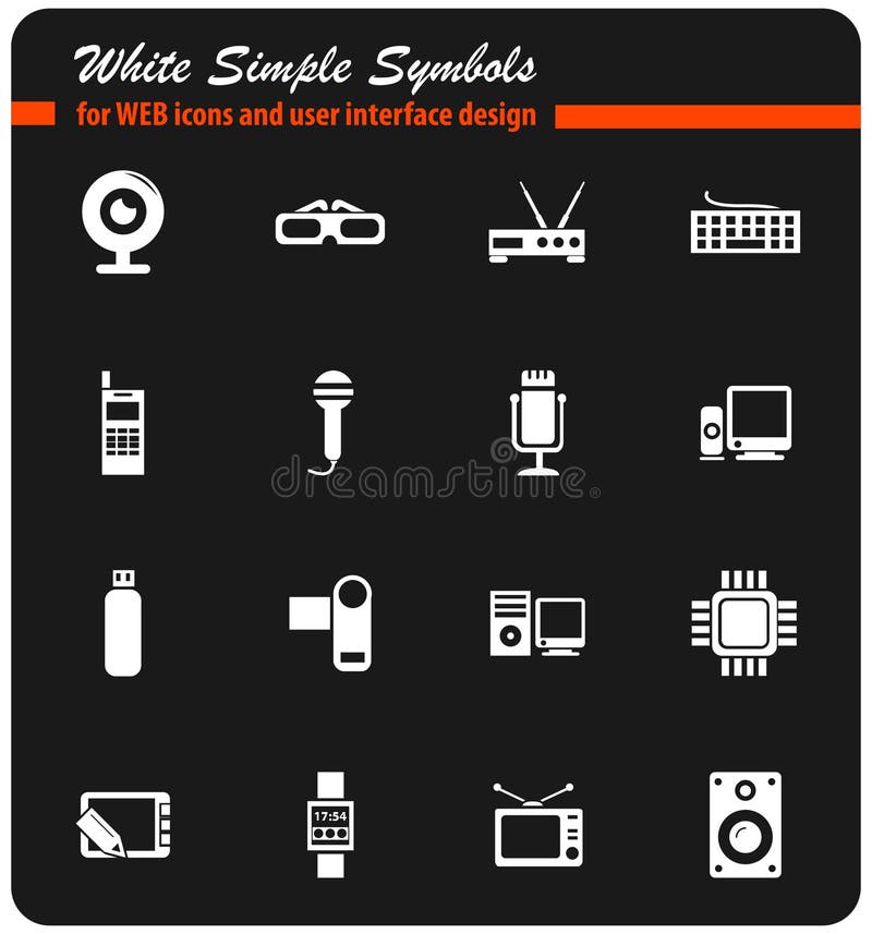 Gadget icon set stock illustration. Illustration of monitor - 88886551