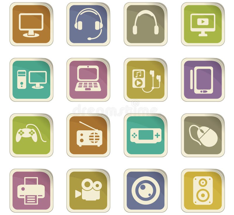 Gadget icon set stock illustration. Illustration of watch - 89221133