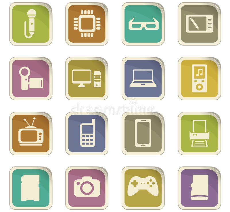 Gadget icon set stock illustration. Illustration of phone - 89221141