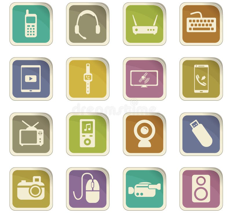 Gadget icon set stock illustration. Illustration of tube - 89221243